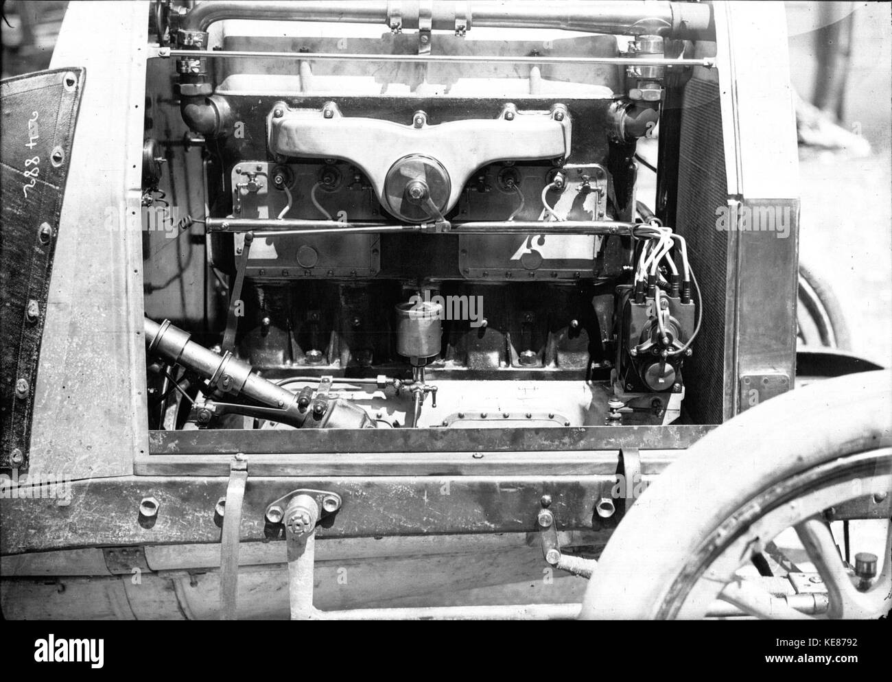 The Fiat engine at the 1912 French Grand Prix in Dieppe represents an ...