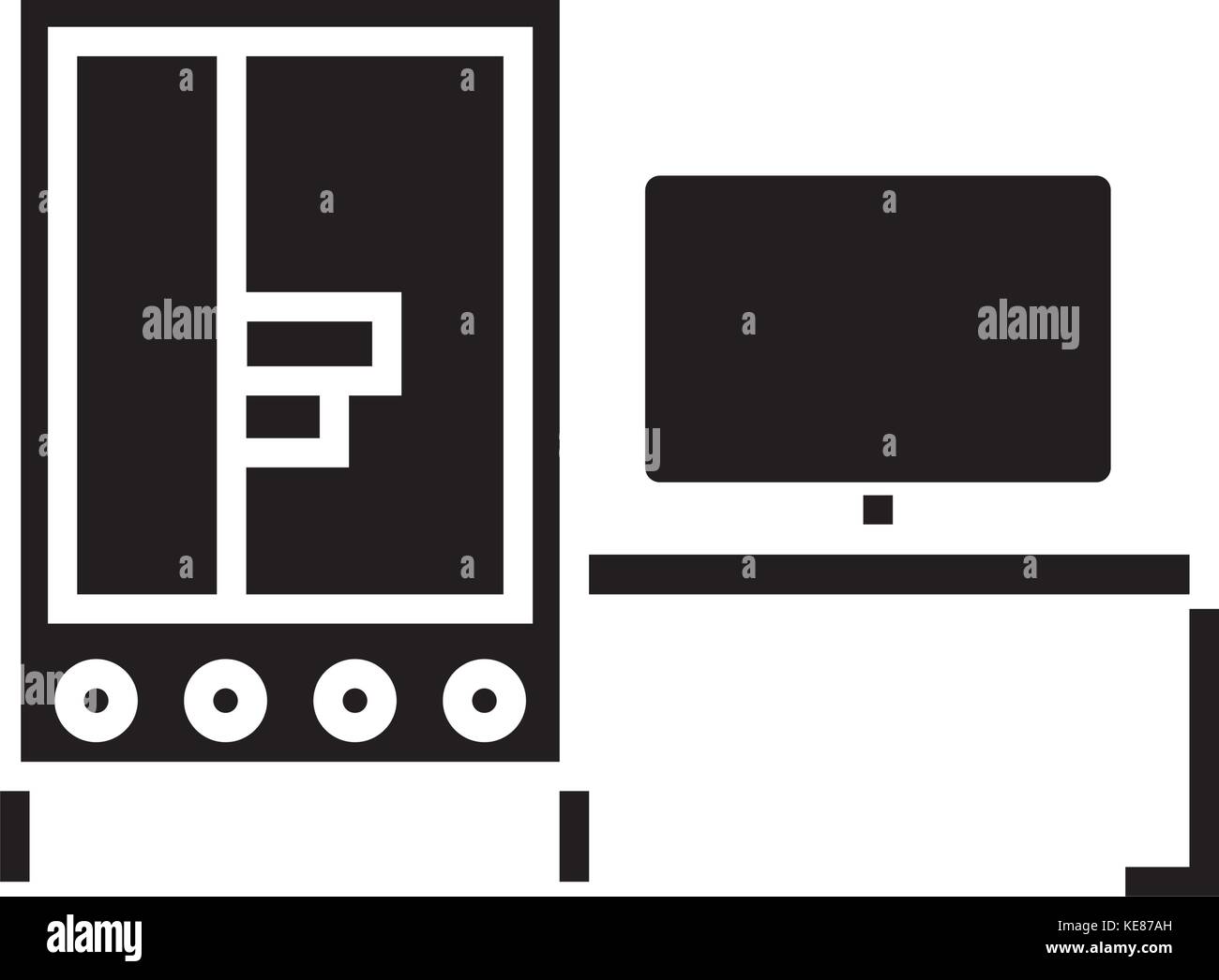 3d printer industrial icon, vector illustration, black sign on isolated ...
