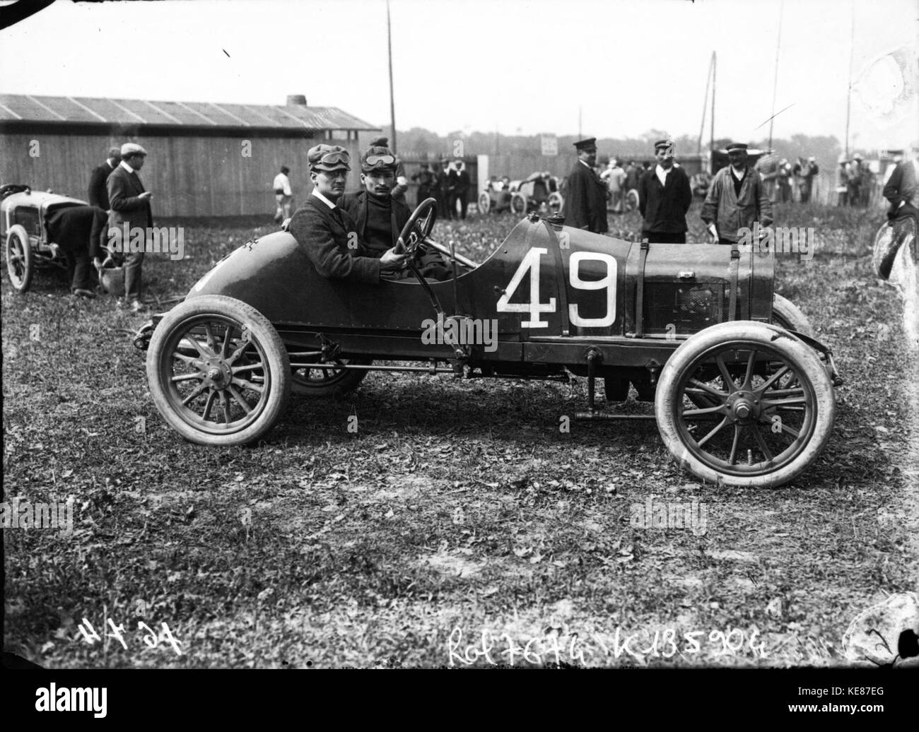 Lucas Bonnard in his Delage at the 1908 Grand Prix des Voiturettes at ...