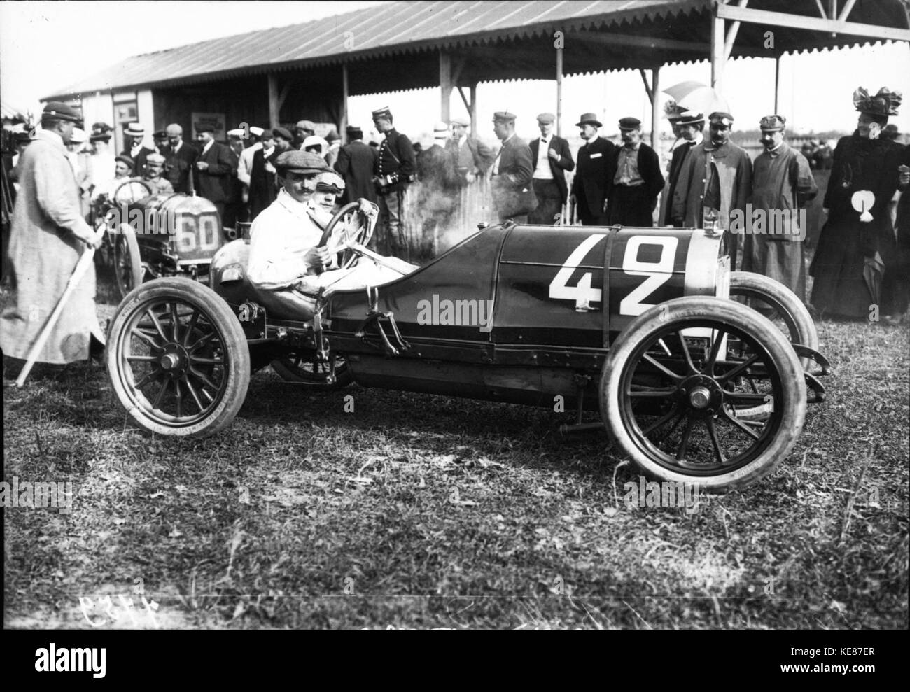 Edoardo Marnier in his Rolland Pilain at the 1908 Grand Prix des ...