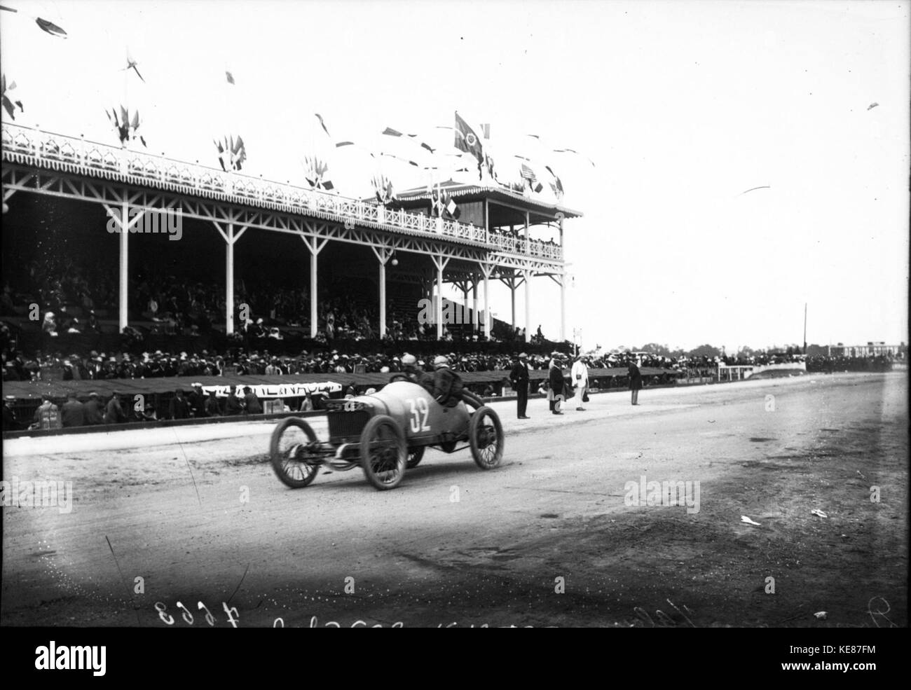 Rene Dominique in his Alcyon at the 1908 Grand Prix des Voiturettes at ...