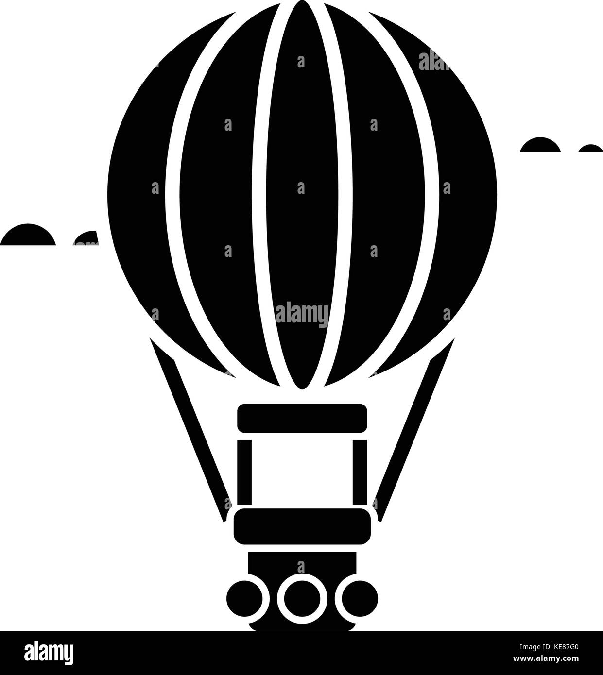 air balloon - aerostat icon, vector illustration, black sign on ...