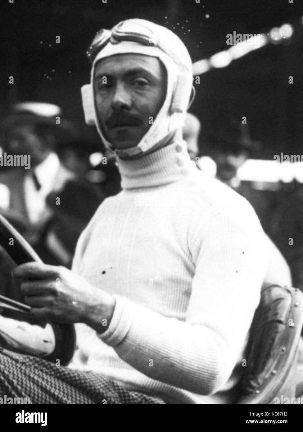 Giovanni Battista Raggio in his SPA at the 1908 Targa Florio (cropped Stock Photo - Alamy
