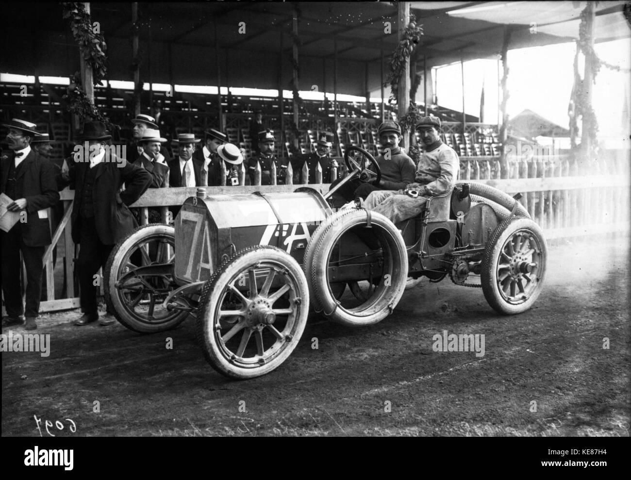 Vincenzo Lancia in his Fiat at the 1908 Targa Florio (3 Stock Photo - Alamy
