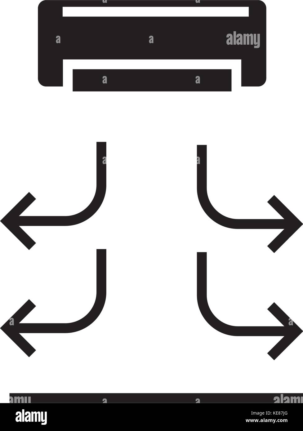 air curtain icon, vector illustration, black sign on isolated ...