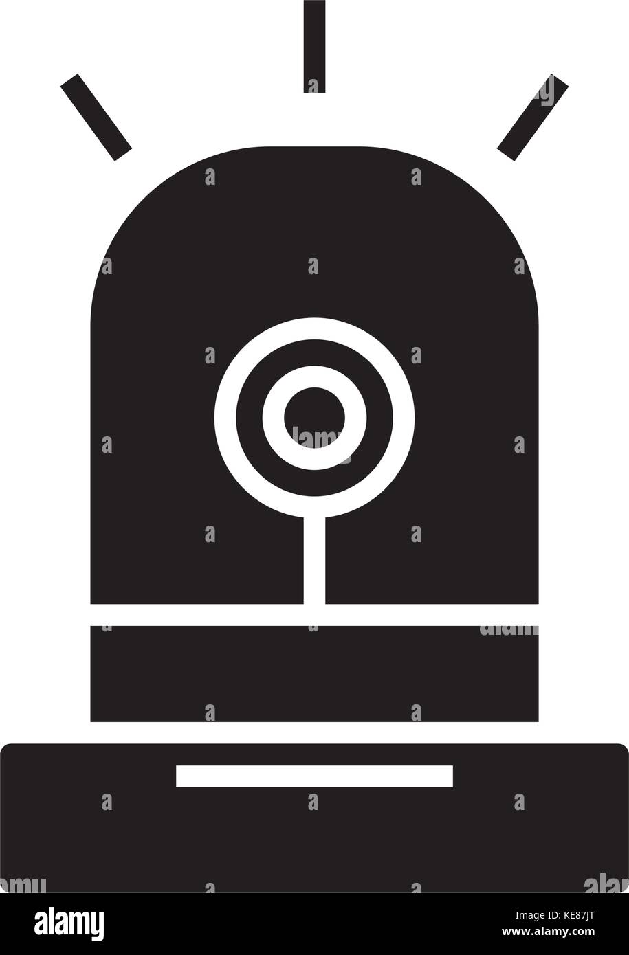 alarm - light industry icon, vector illustration, black sign on ...
