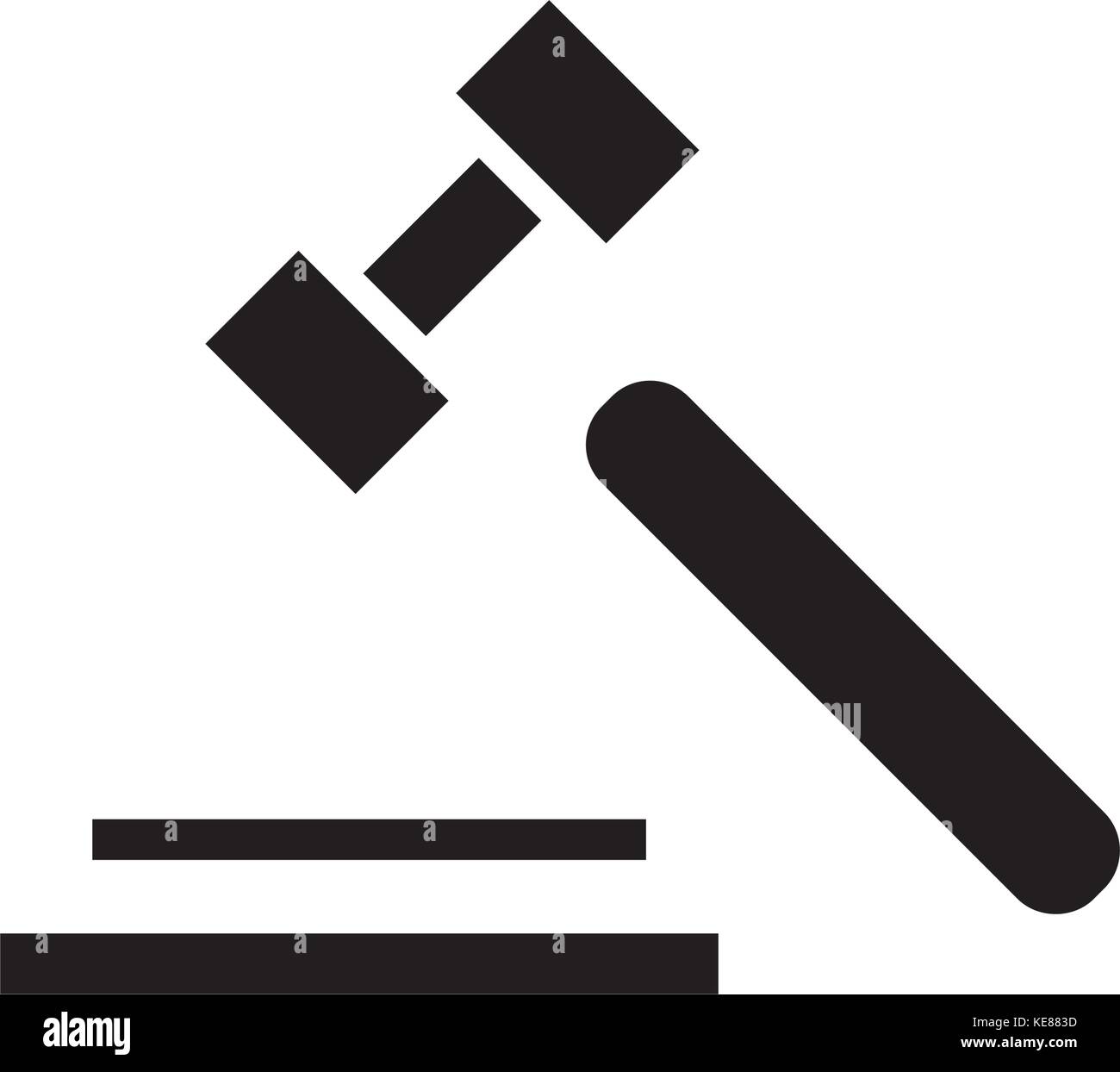 auction hammer icon, vector illustration, black sign on isolated ...