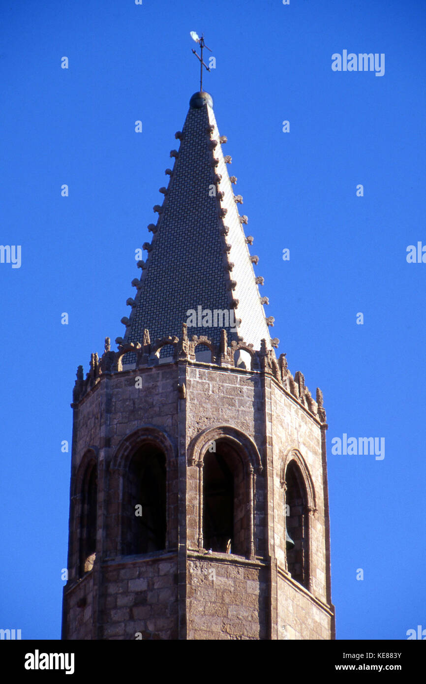 Alghero, Sardinia, The tower of St. Francis church Stock Photo - Alamy