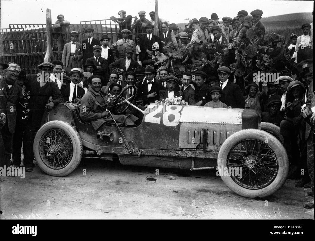 Giulio Masetti in his Fiat at the 1921 Targa Florio Stock Photo - Alamy