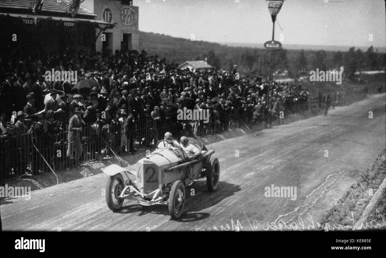 Christian Lautenschlager at the 1922 Targa Florio, driving a Mercedes ...