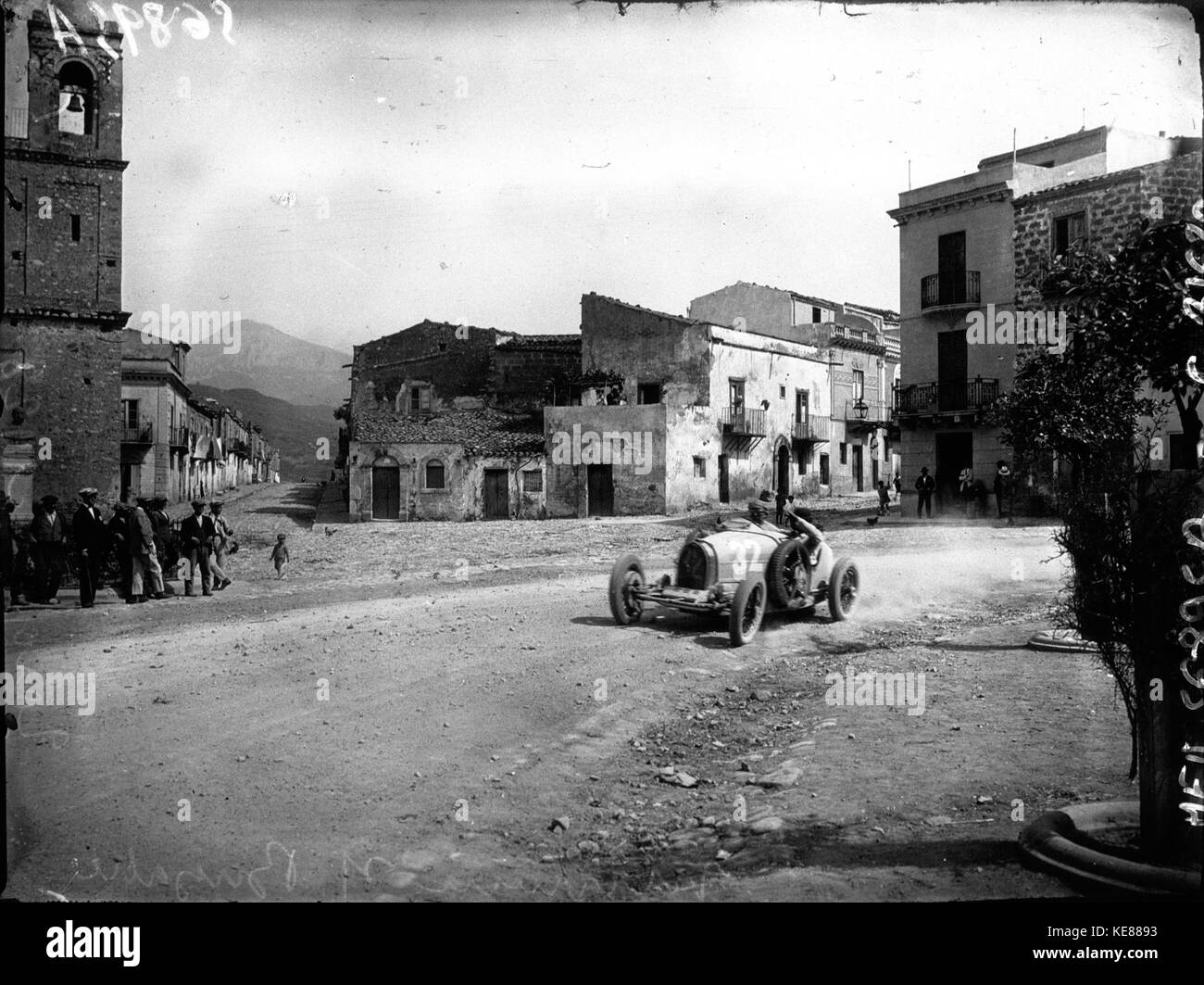 Ferdinando Minoia in his Bugatti at the 1928 Targa Florio Stock Photo ...