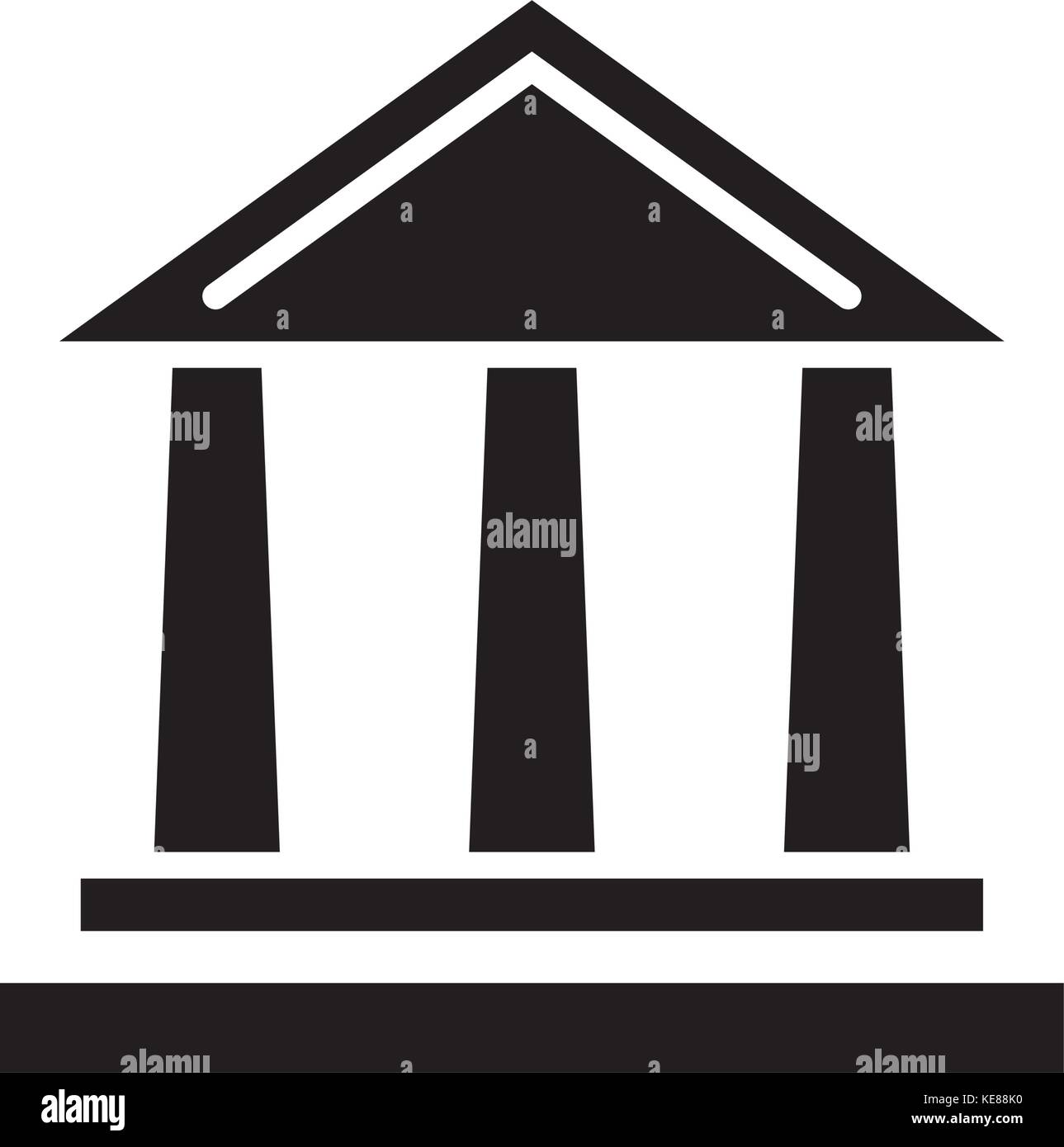 bank icon, vector illustration, black sign on isolated background Stock ...