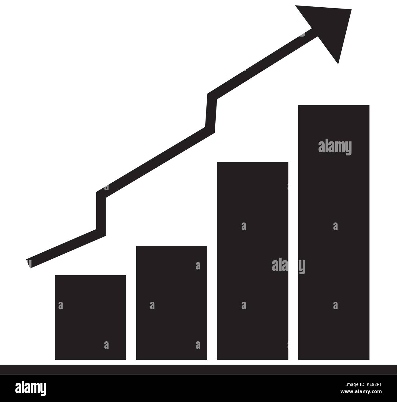 bars graphic ascendant icon, vector illustration, black sign on ...