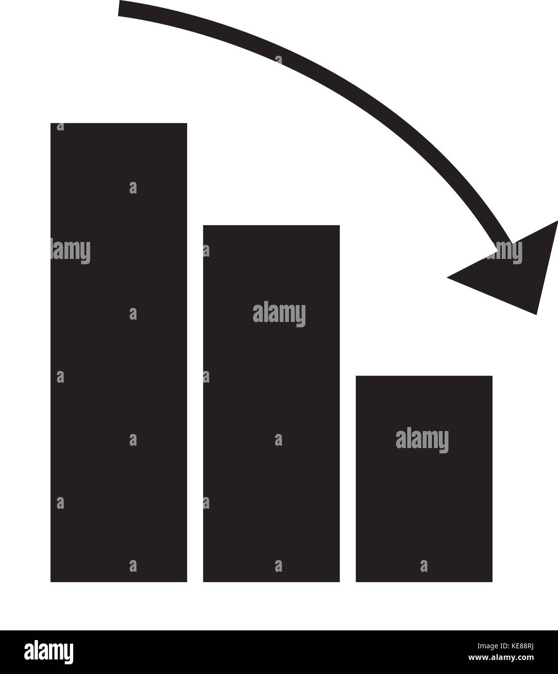 bars graphic descending icon, vector illustration, black sign on ...