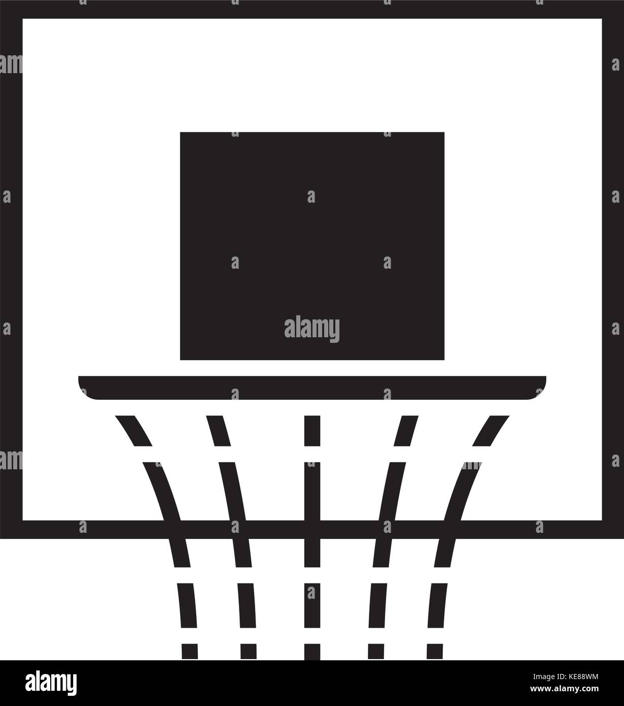 basketball hoop icon, vector illustration, black sign on isolated ...