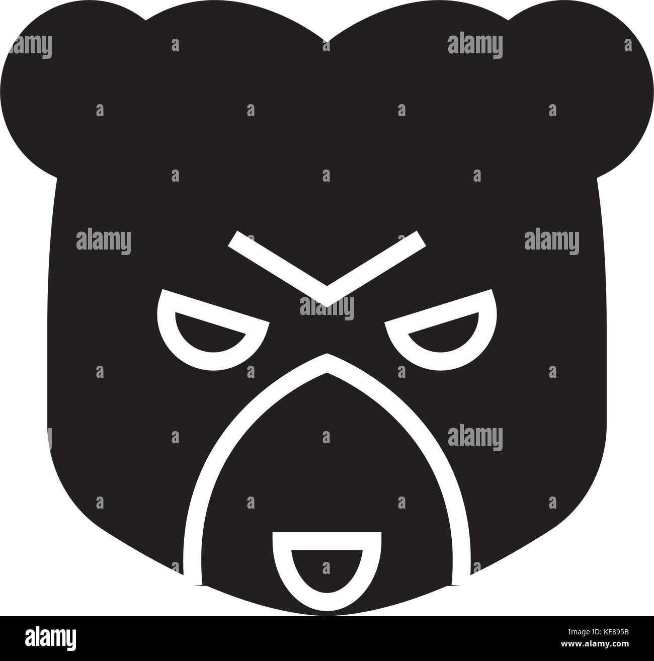 bear market icon, vector illustration, black sign on isolated ...
