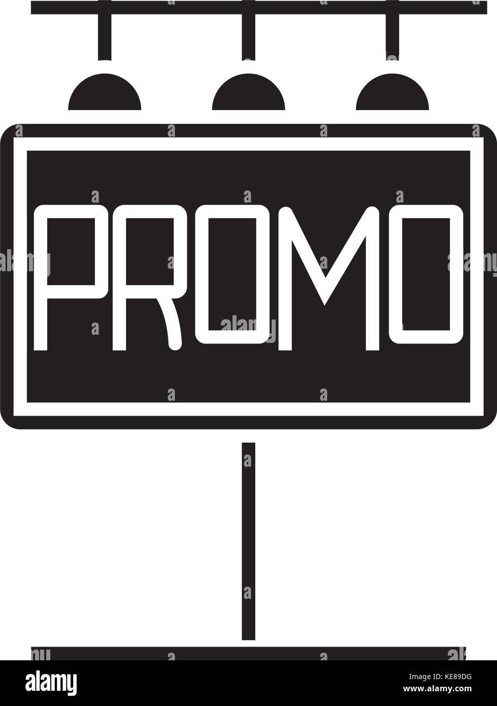 billboard advertising big horizontal icon, vector illustration, black ...