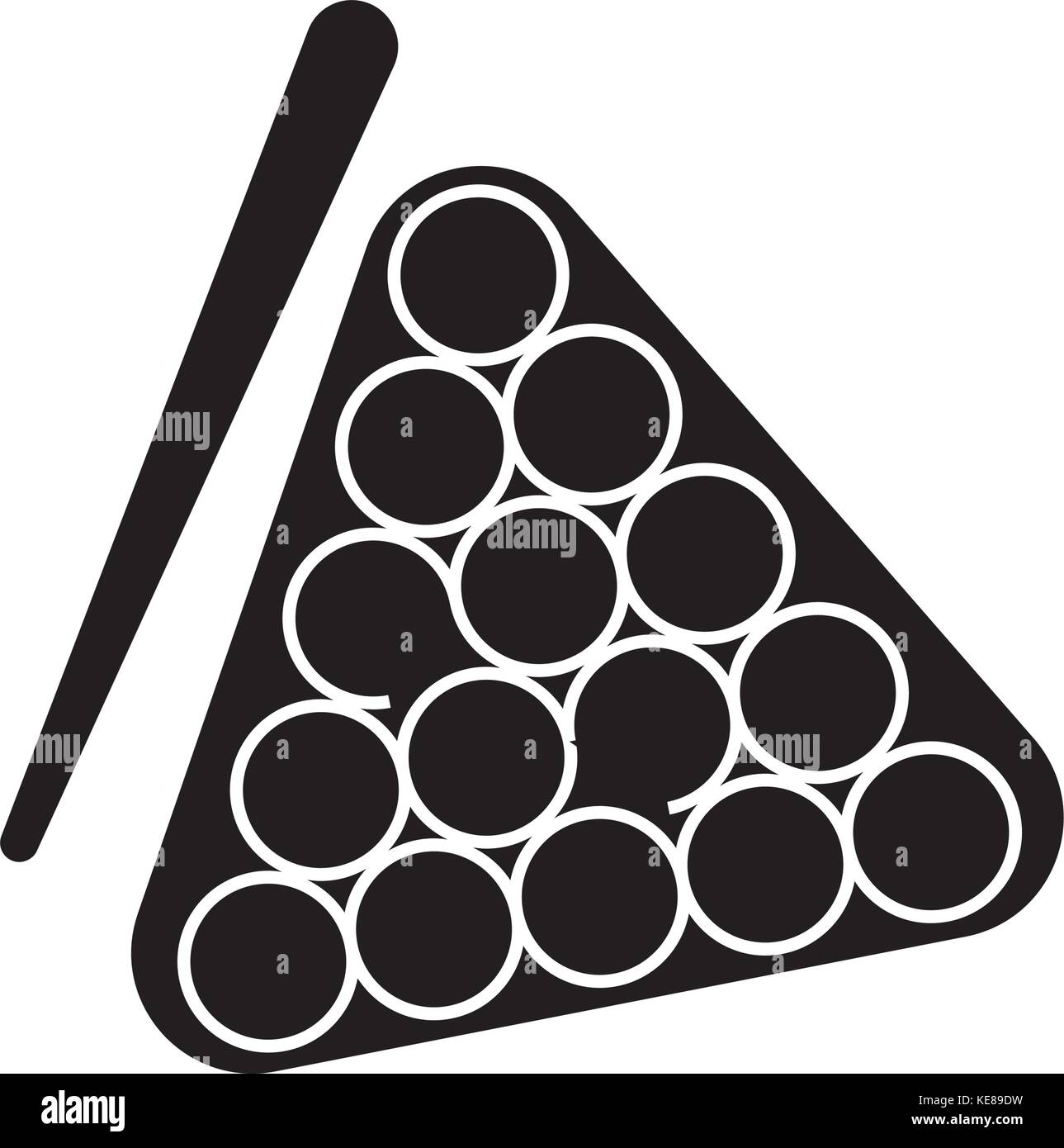 billiards icon, vector illustration, black sign on isolated background ...