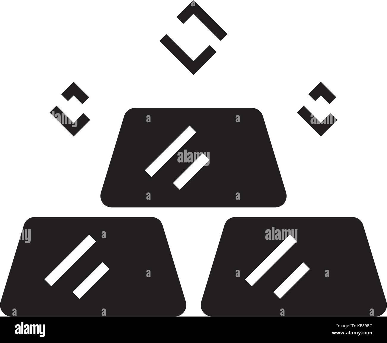 billion - gold bars icon, vector illustration, black sign on isolated ...