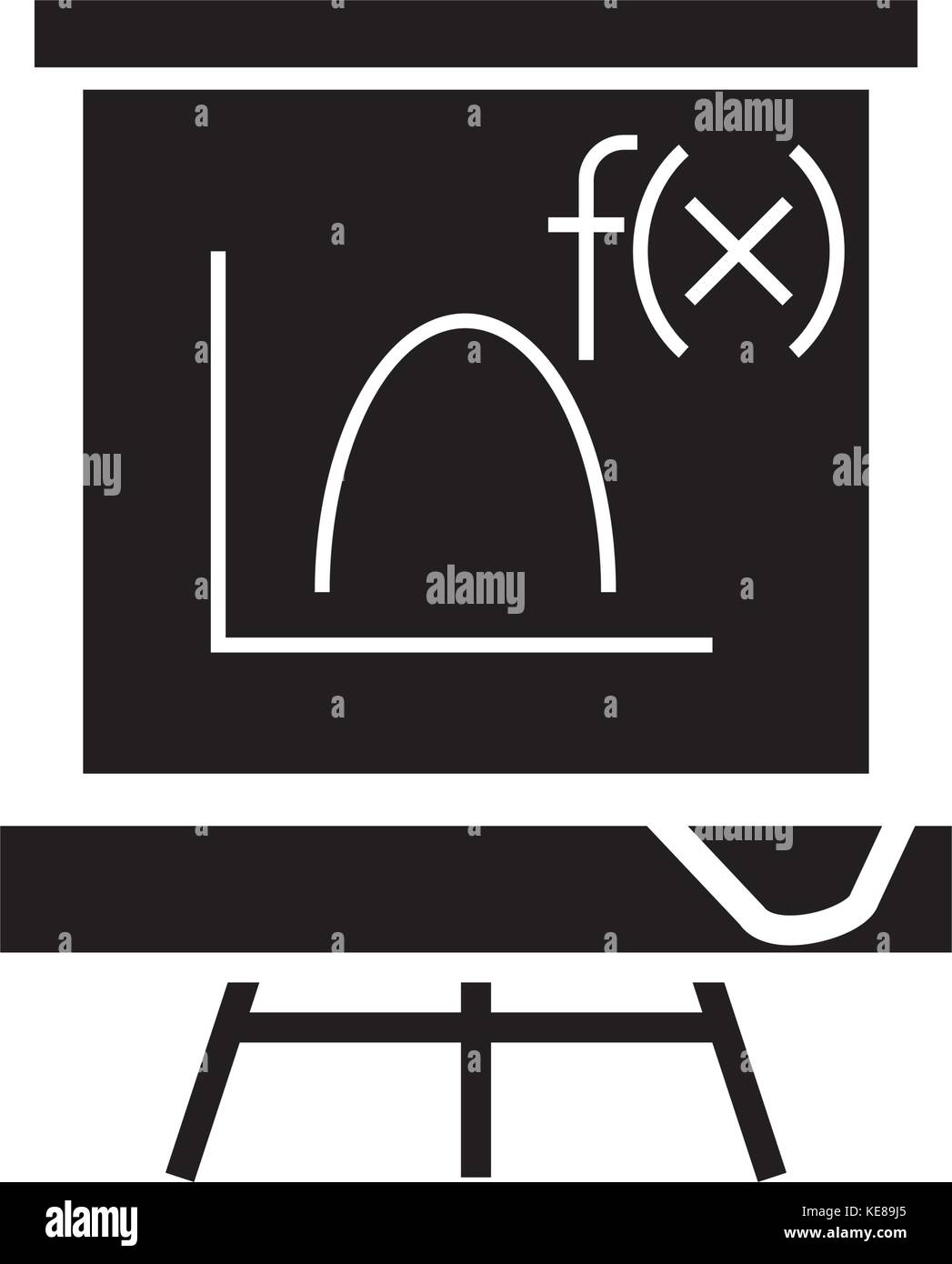 blackboard - mathematics icon, vector illustration, black sign on ...