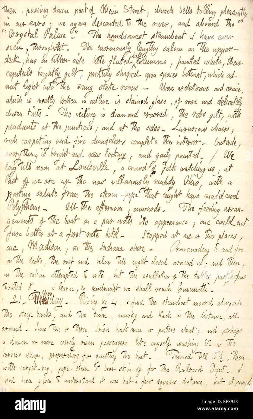 The diary entry from November 20–21, 1853, in Thomas Butler Gunn's ...
