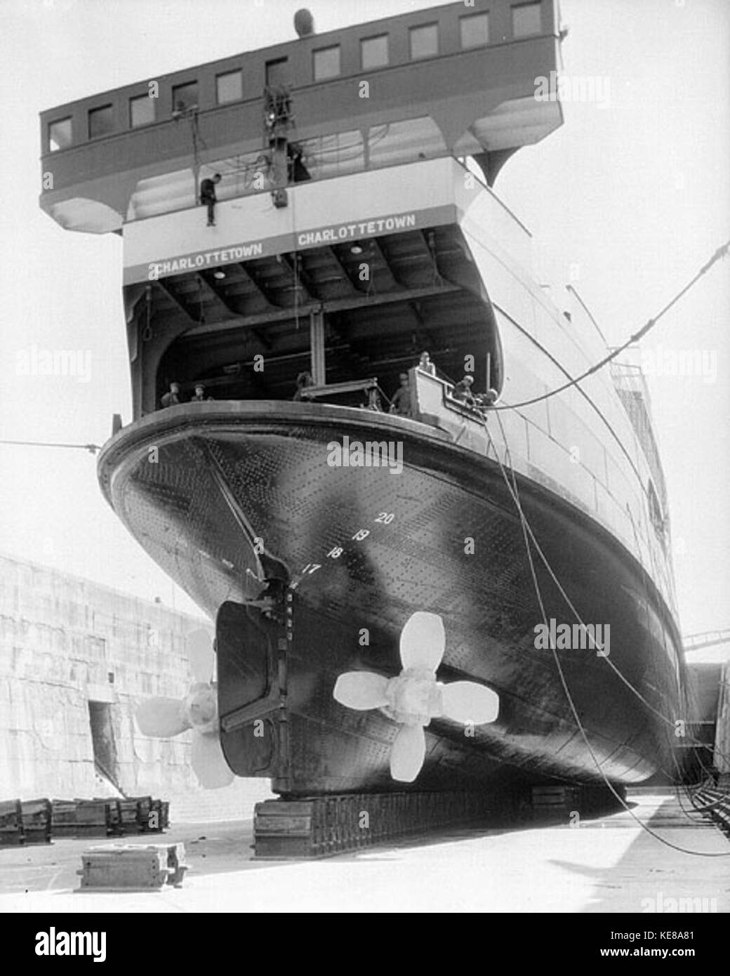 Stern of the ferry S.S. Charlottetown of Canadian National Railways ...