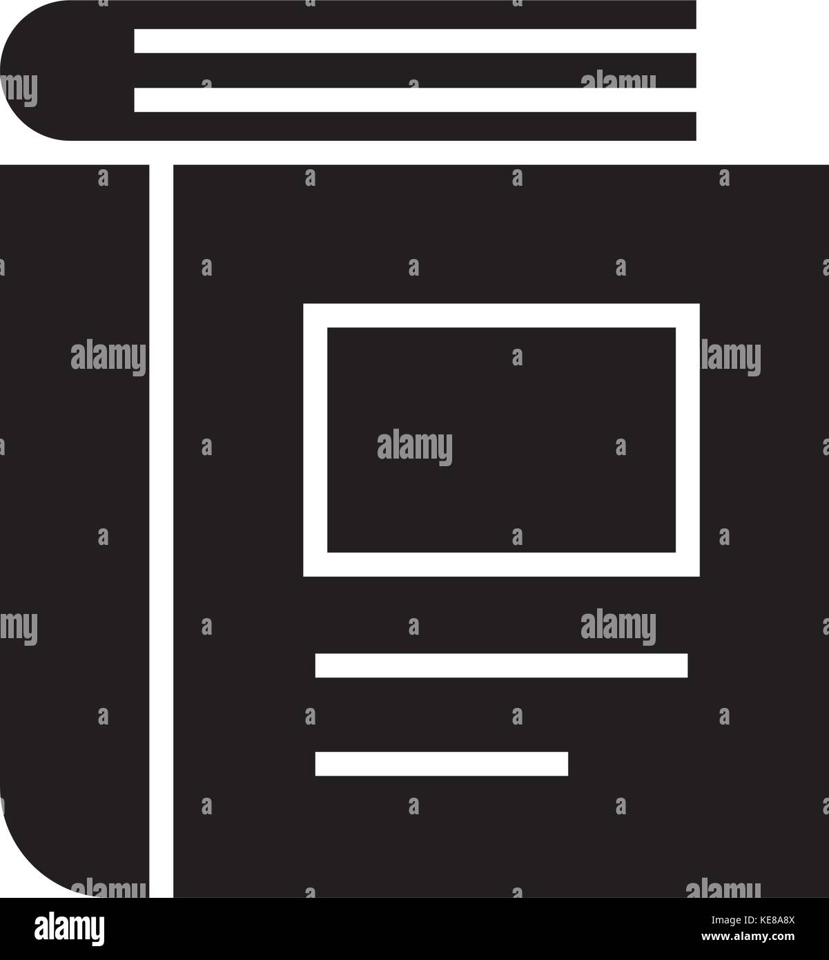 book standing icon, vector illustration, black sign on isolated ...