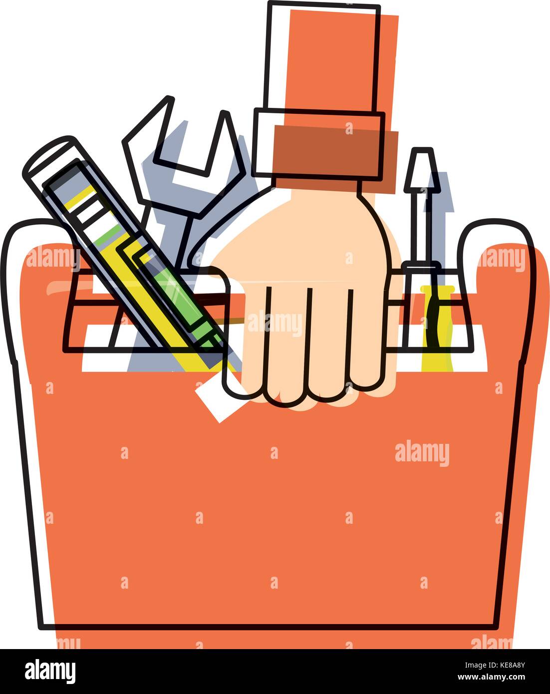 hand with tool box vector illustration Stock Vector Image & Art - Alamy