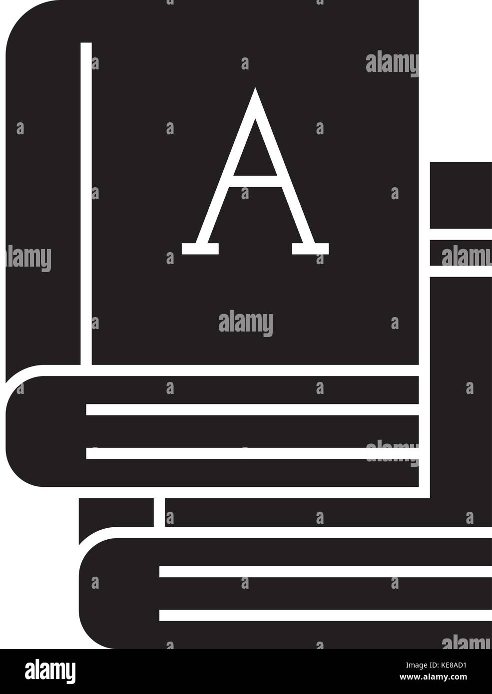 books - text books icon, vector illustration, black sign on isolated ...