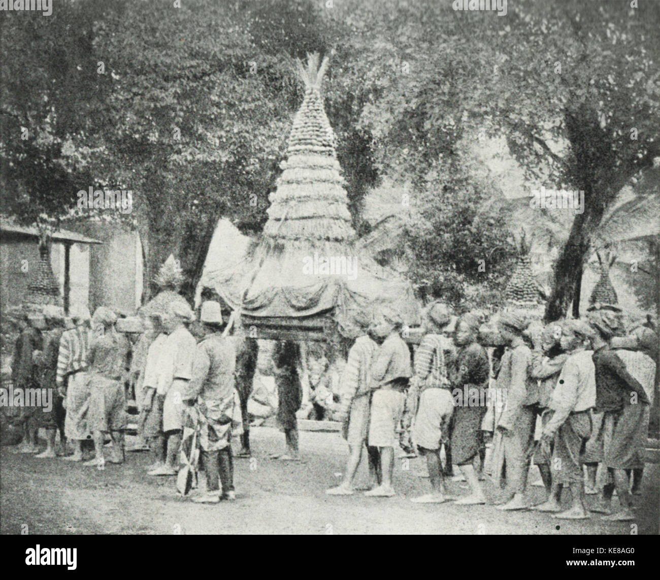 Gunungan with men in Yogyakarta, Kota Jogjakarta 200 Tahun, plate after ...
