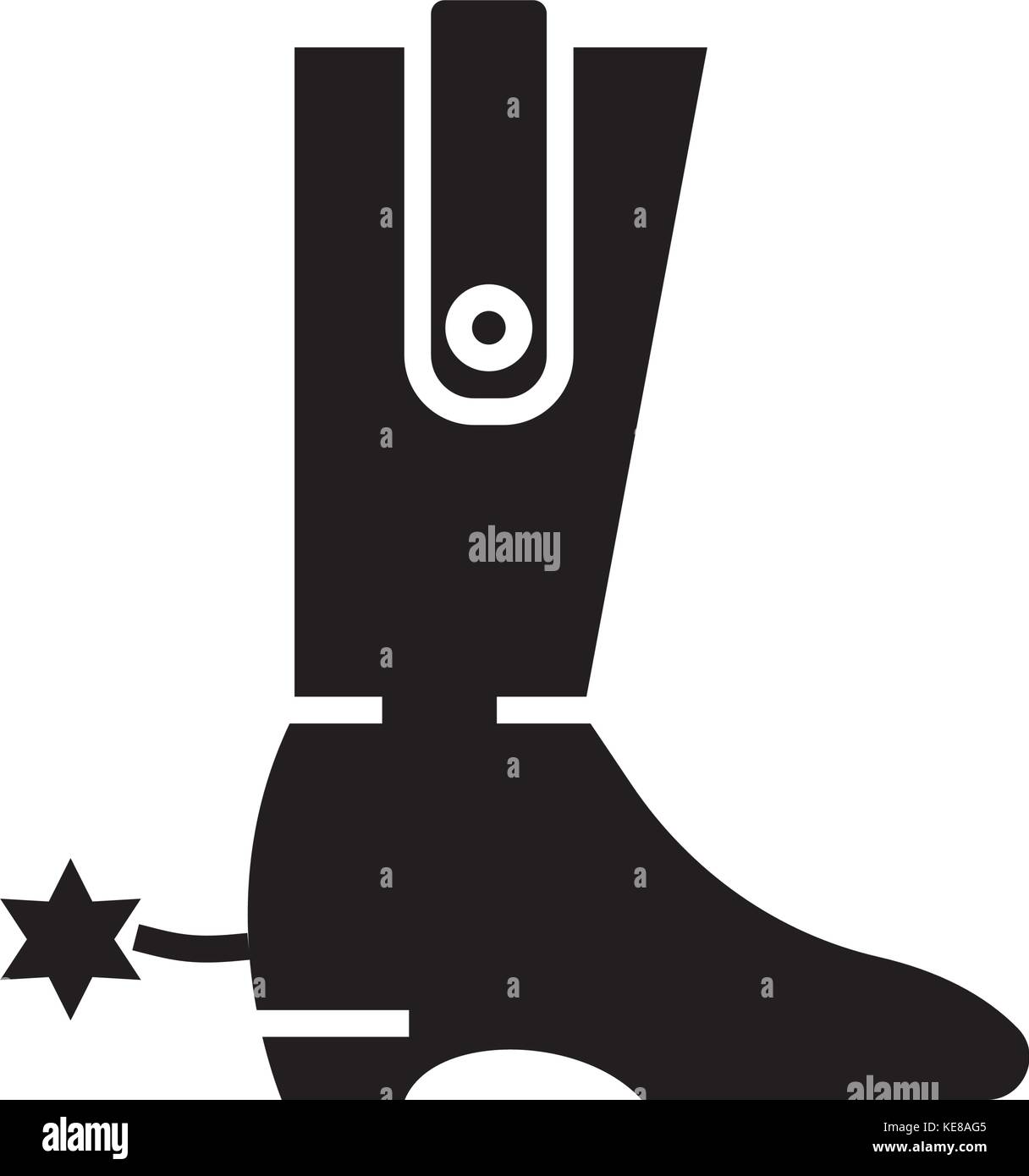 boot - cowboy icon, vector illustration, black sign on isolated ...