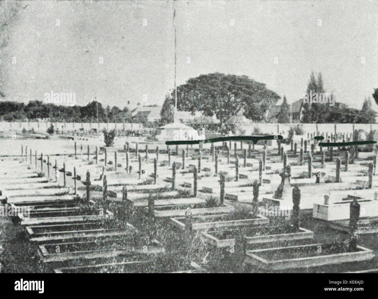 This image features Kusumanegara Cemetery in Yogyakarta, with a ...