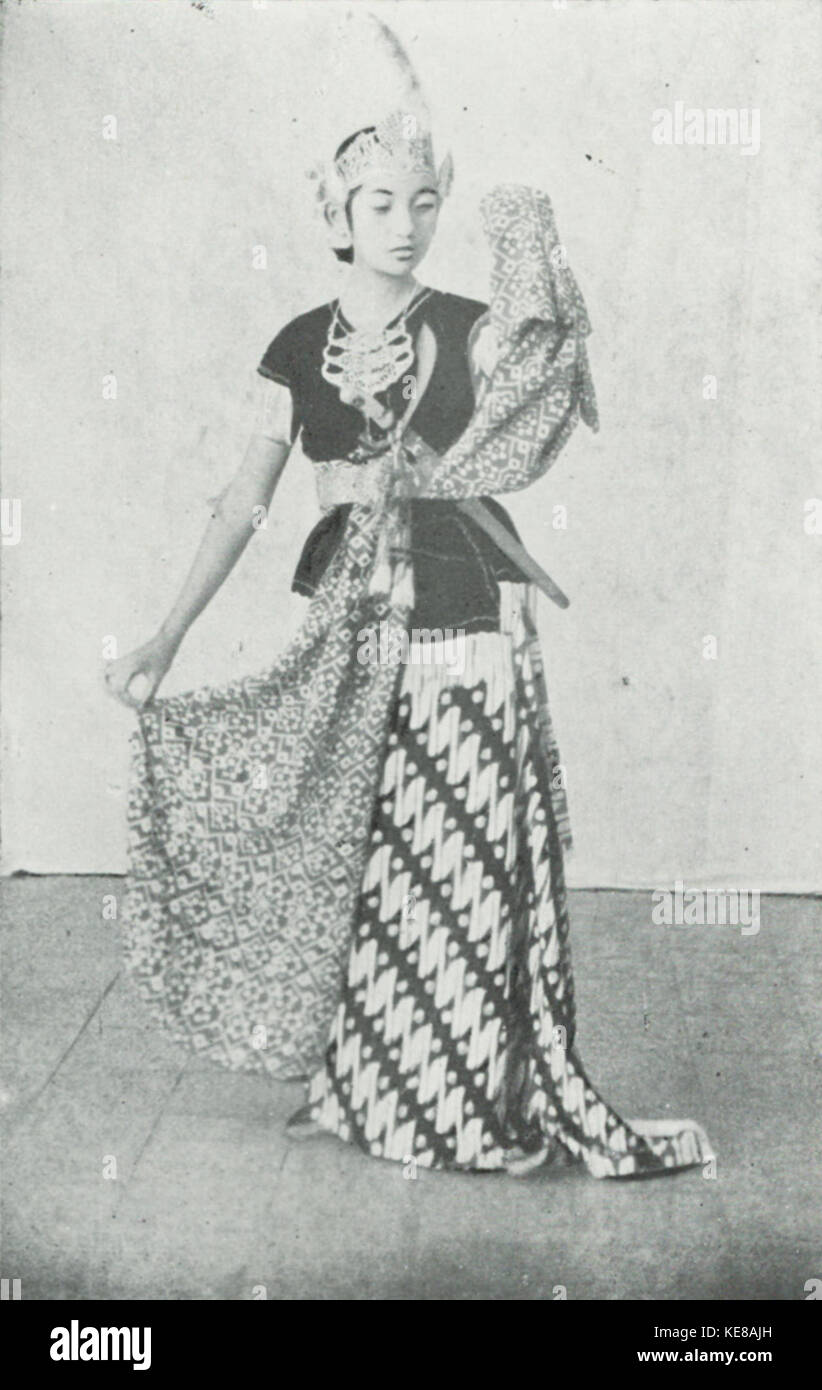 This image portrays a Serimpi dancer from Yogyakarta, Indonesia ...