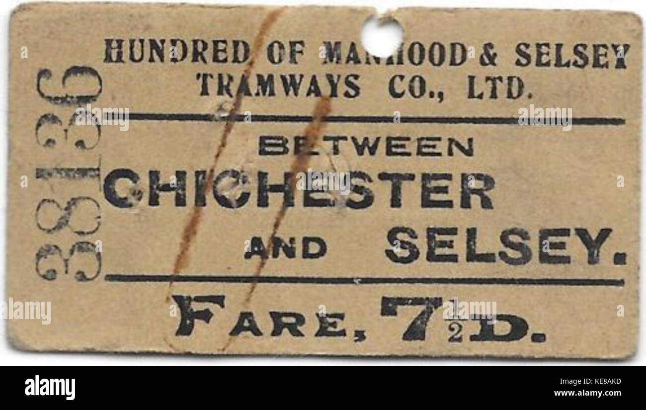 Selsey Tramway ticket Stock Photo - Alamy