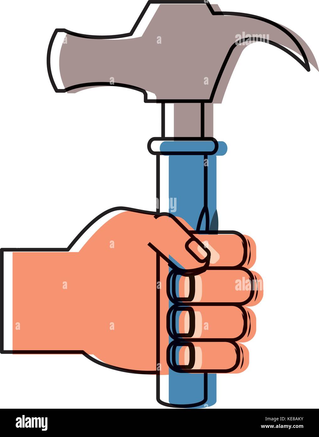Hand caucasian male hold hammer Stock Vector Images - Alamy