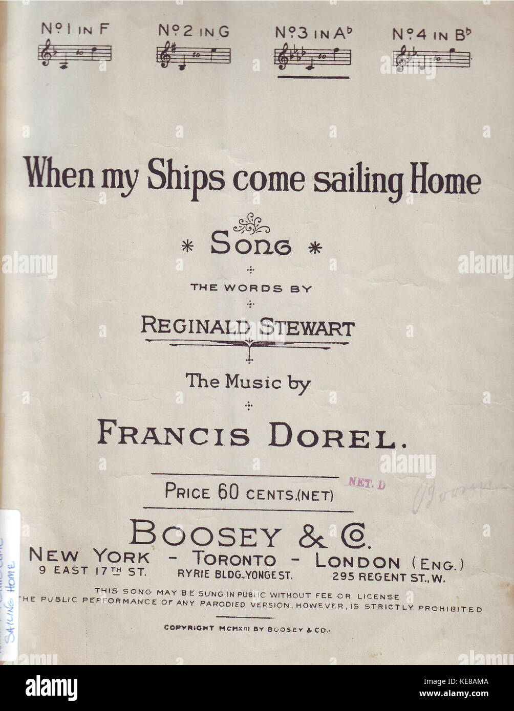 When my ships come sailing home cover Stock Photo - Alamy