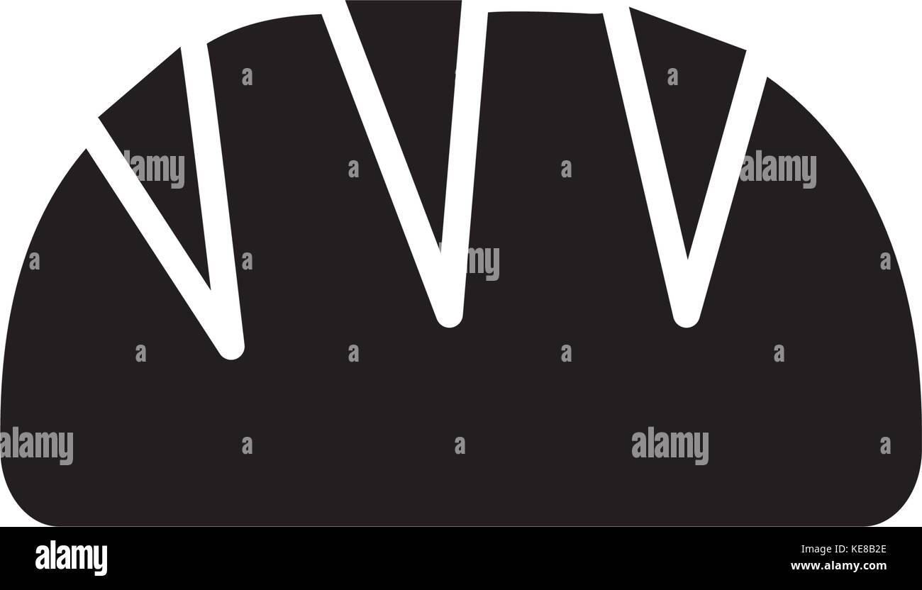 bread loaf icon, vector illustration, black sign on isolated background ...