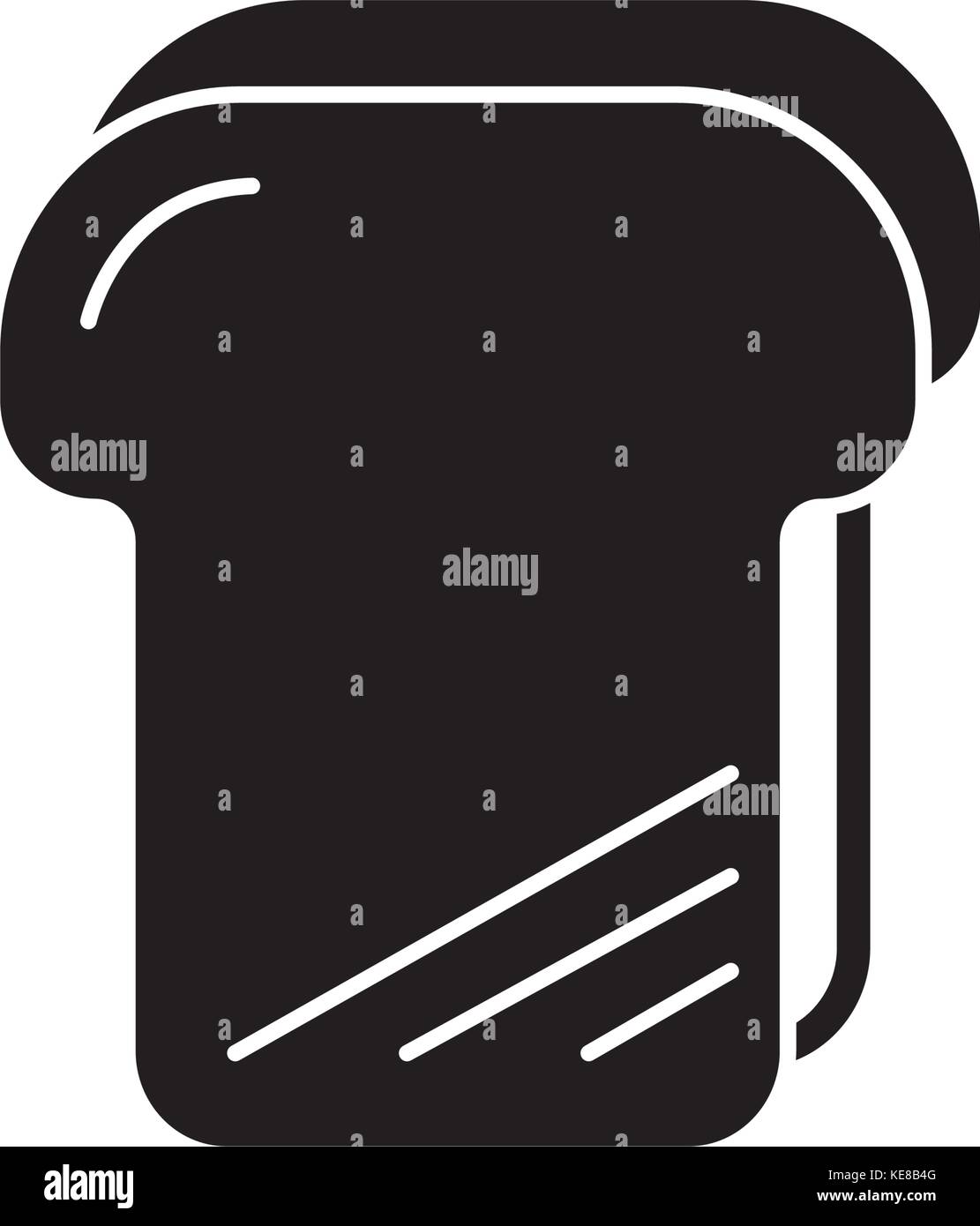 bread toast icon, vector illustration, black sign on isolated ...