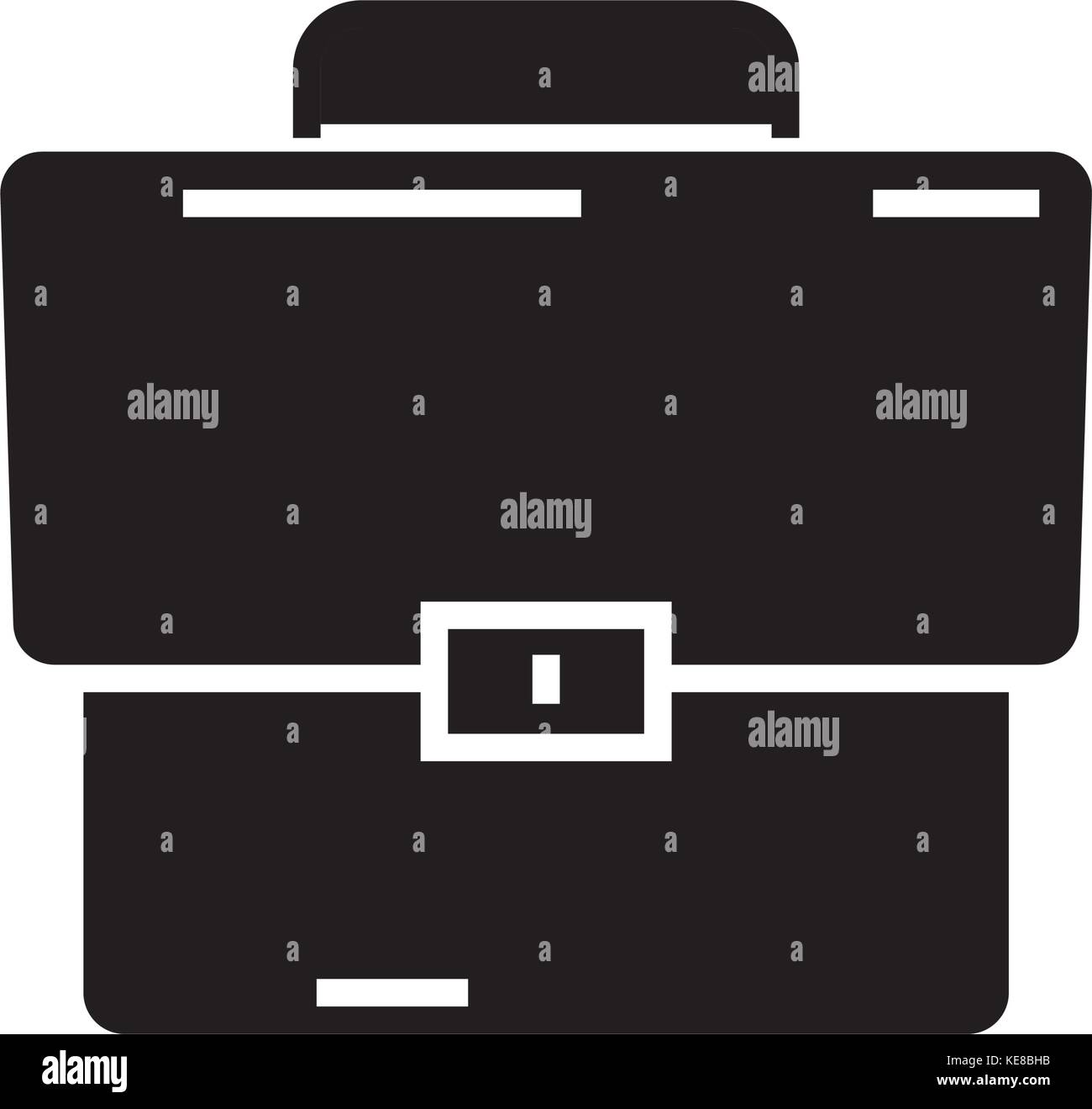 briefcase icon, vector illustration, black sign on isolated background ...