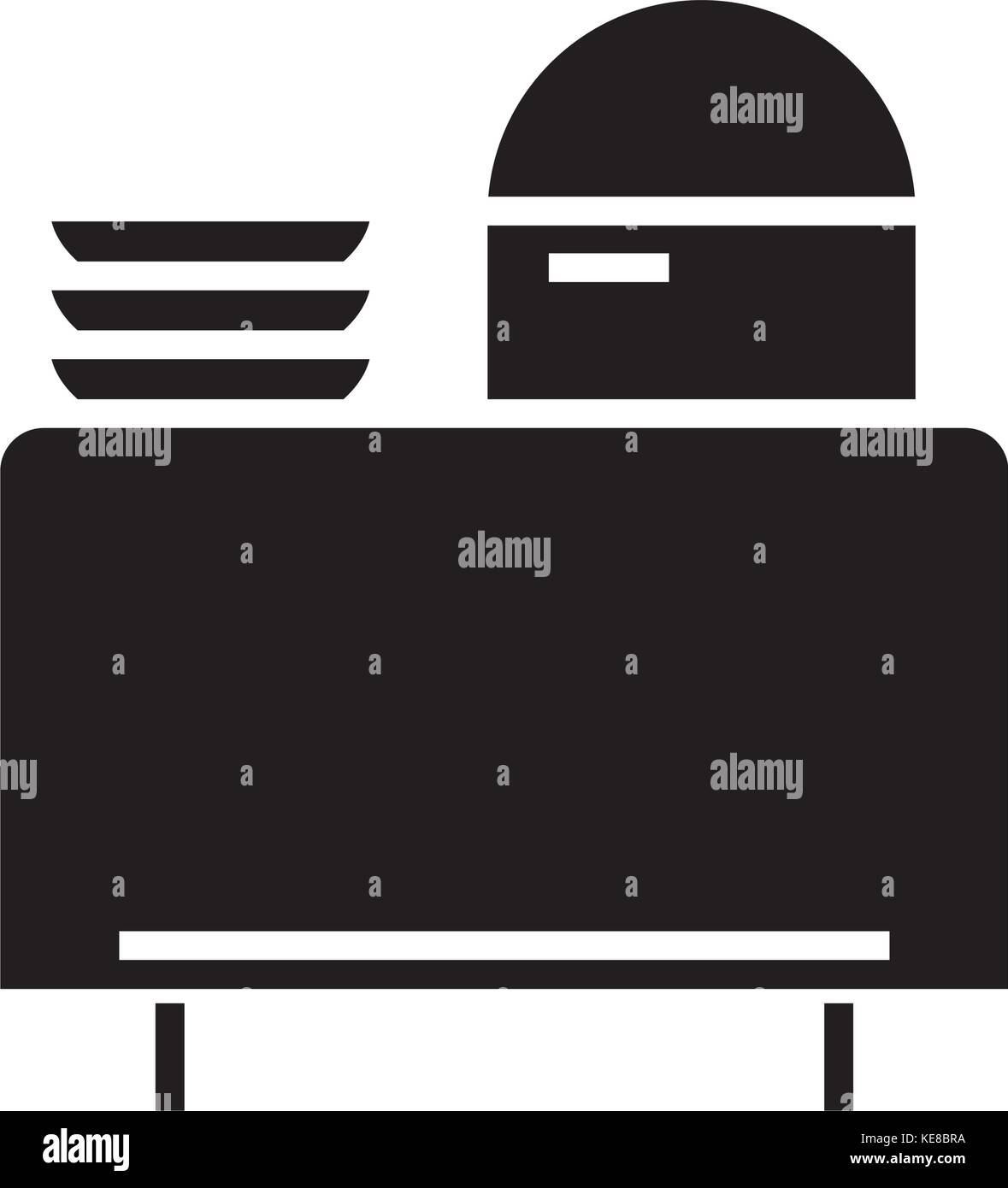 buffet in restaurant icon, vector illustration, black sign on isolated ...