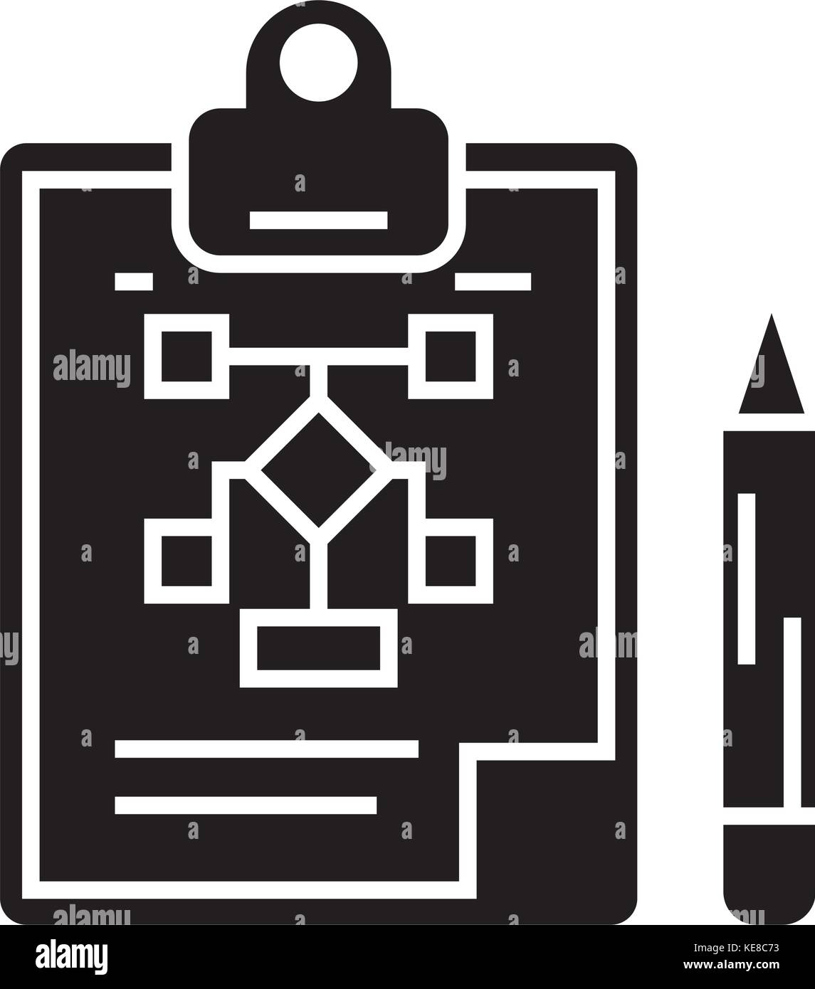 business scheme - business plan - pencil - clipboard icon, vector ...