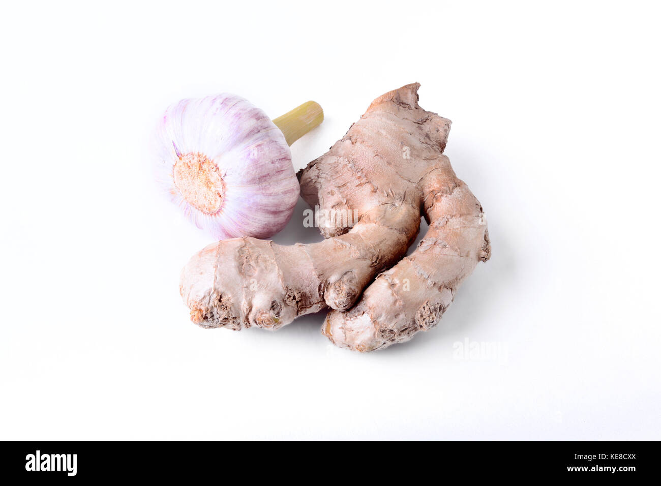 fresh ginger and garlic isolated on white background Stock Photo - Alamy