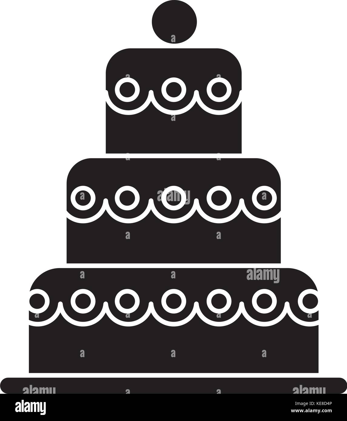 cake big - 3 levels icon, vector illustration, black sign on isolated ...
