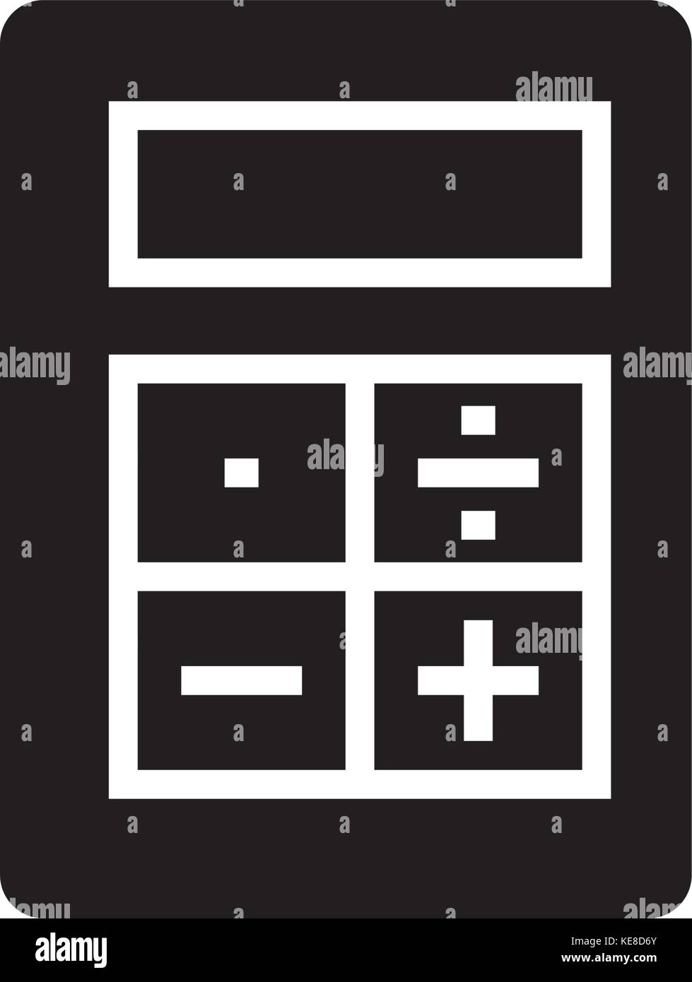 calculator icon, vector illustration, black sign on isolated background ...