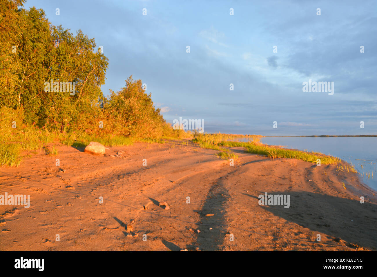 Colors of the setting sun. Sunset in the Polar Urals in Russia Stock ...