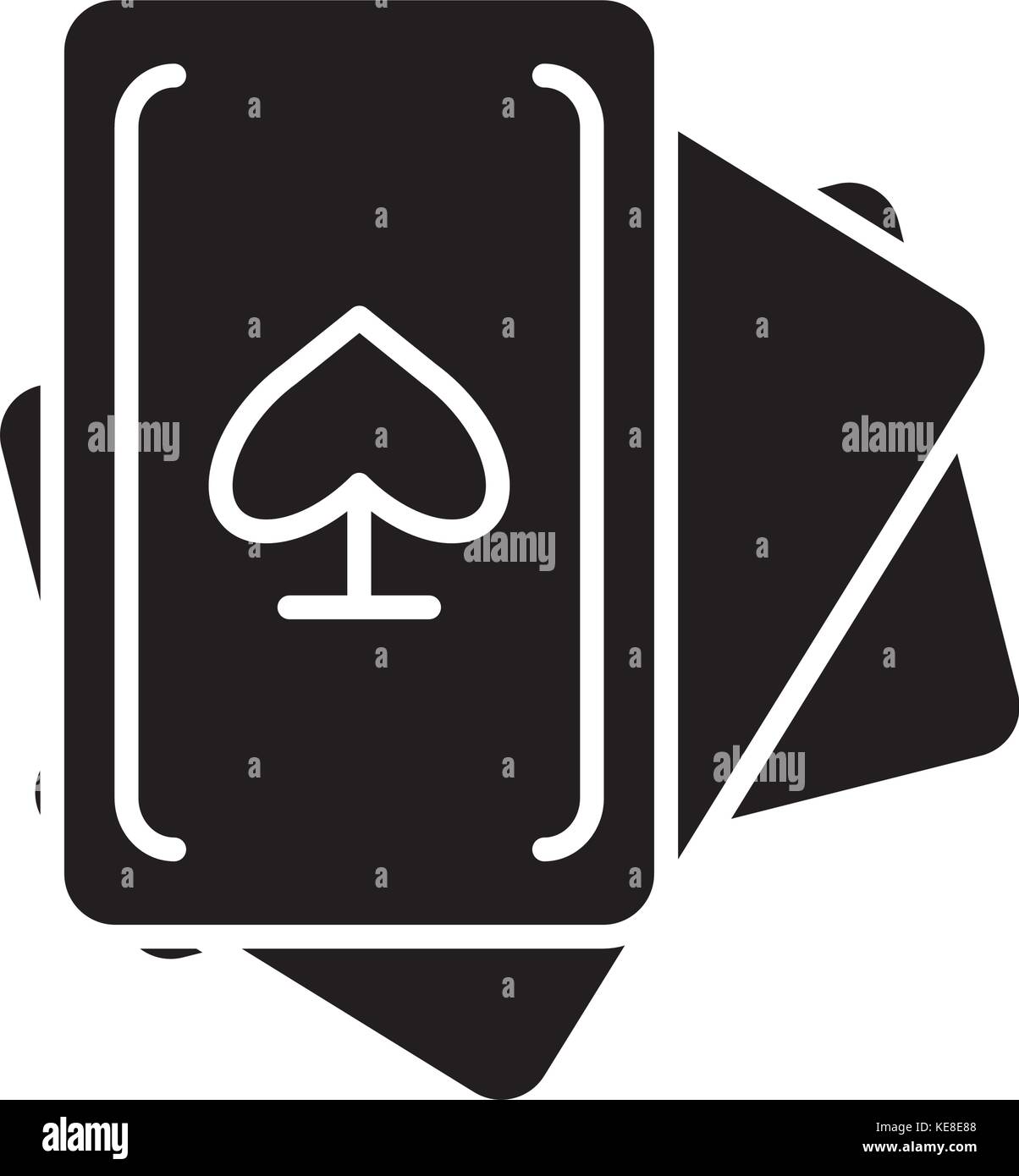 cards game icon, vector illustration, black sign on isolated background ...