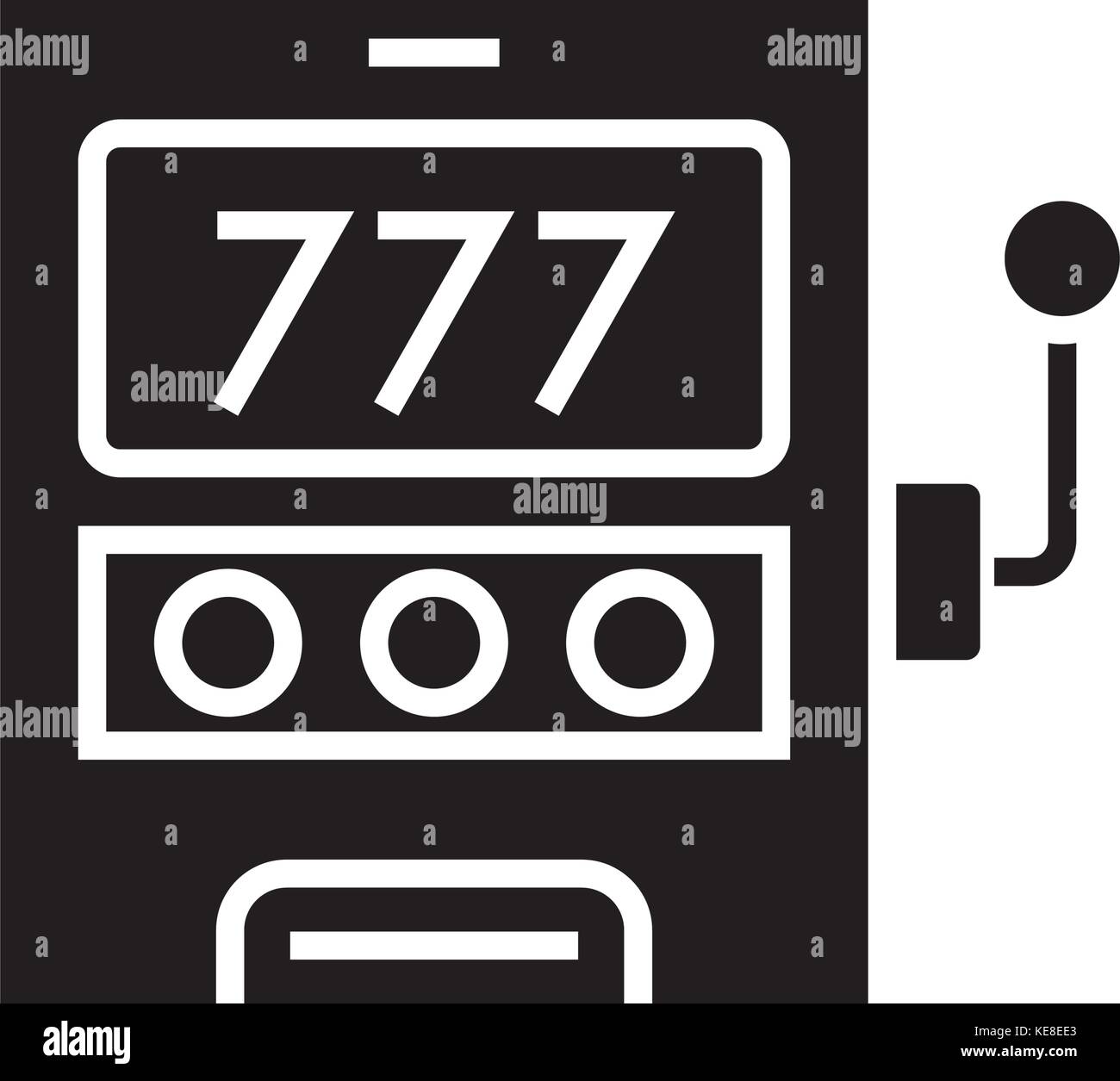 casino machine - luck icon, vector illustration, black sign on isolated ...