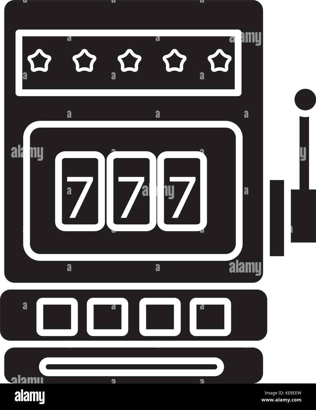 casino slot machine icon, vector illustration, black sign on isolated ...