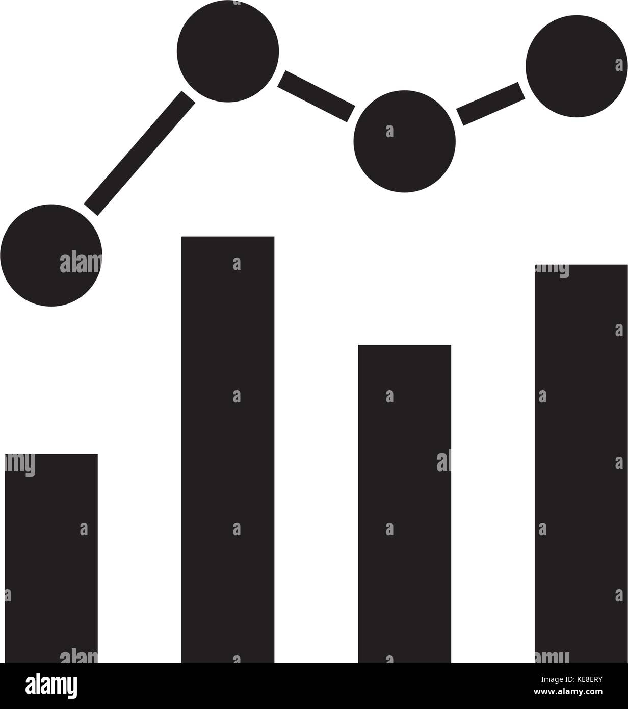 chart bar graph business icon, vector illustration, black sign on ...