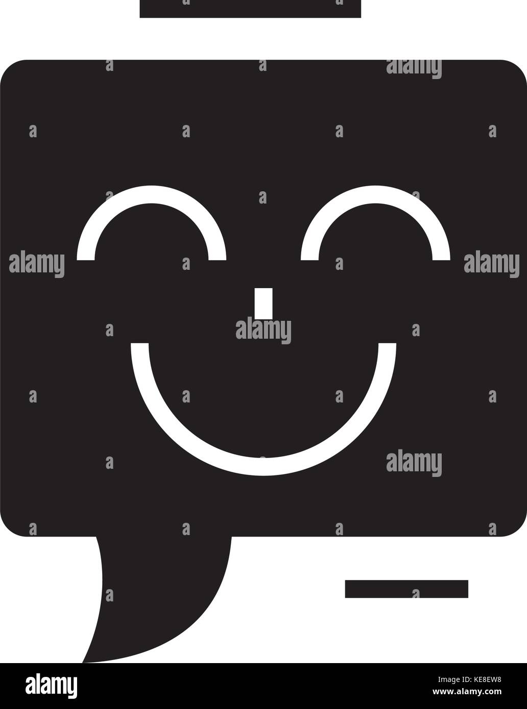 chat with smile icon, vector illustration, black sign on isolated ...